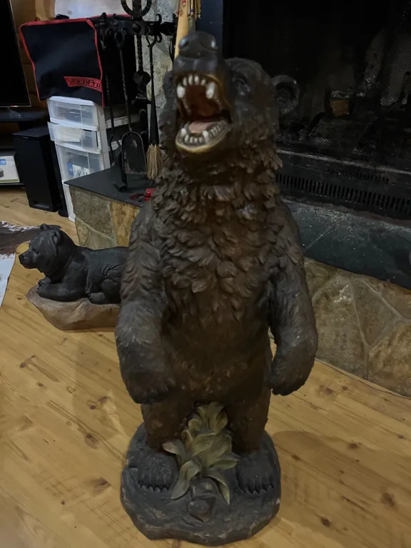 Grizzly Bear Sculpture on his hide legs 36” height - Aucteeno